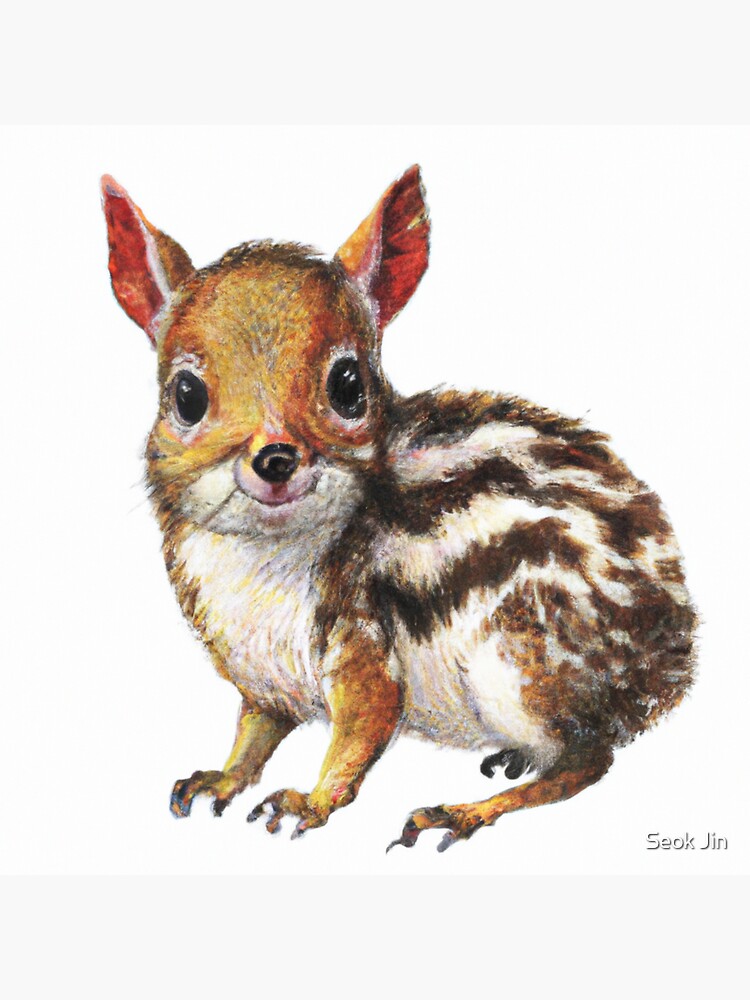"Cute Baby Chevrotain Animal Watercolor Painting" Sticker for Sale by ...