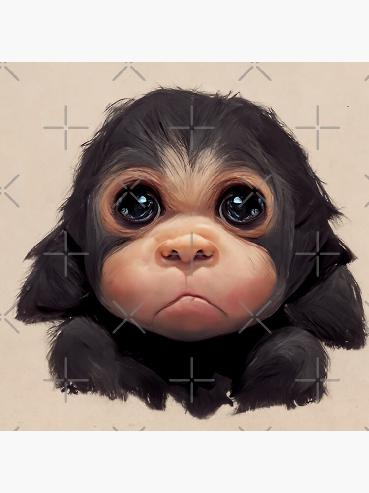 "Sad Baby Monkey" Sticker for Sale by ShirtifyOk | Redbubble