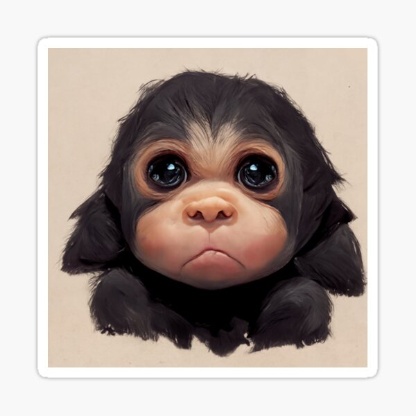 "Sad Baby Monkey" Sticker for Sale by ShirtifyOk | Redbubble