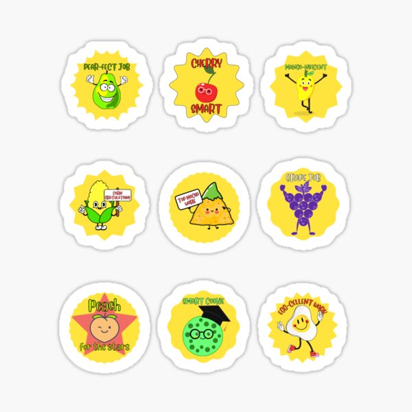 "Assorted Funny Cute Food Fruit Teacher Parent Reward Motivational ...