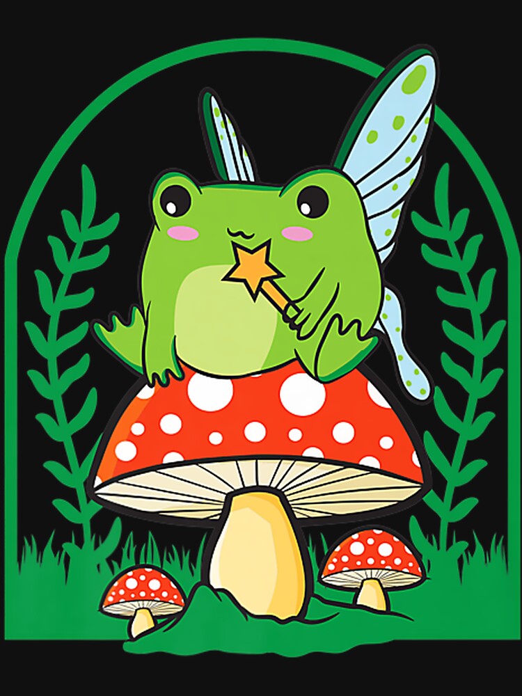 Cottagecore Aesthetic Kawaii Fairy Frog Mushroom Goblincore Premium T