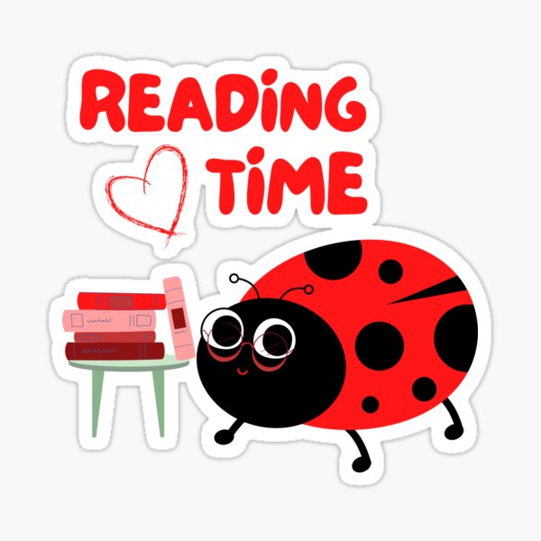 "Ladybug Reading Time" Sticker for Sale by sanassiya | Redbubble