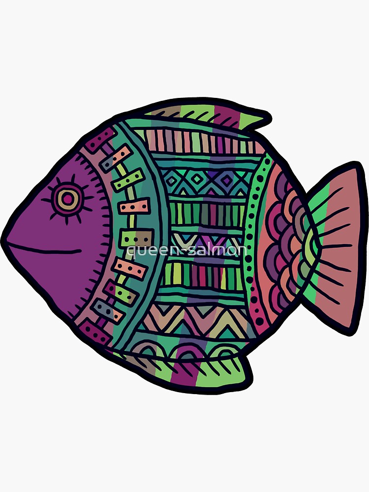 "Regional Mexican indigenous fish with psychedelic colors" Sticker for ...