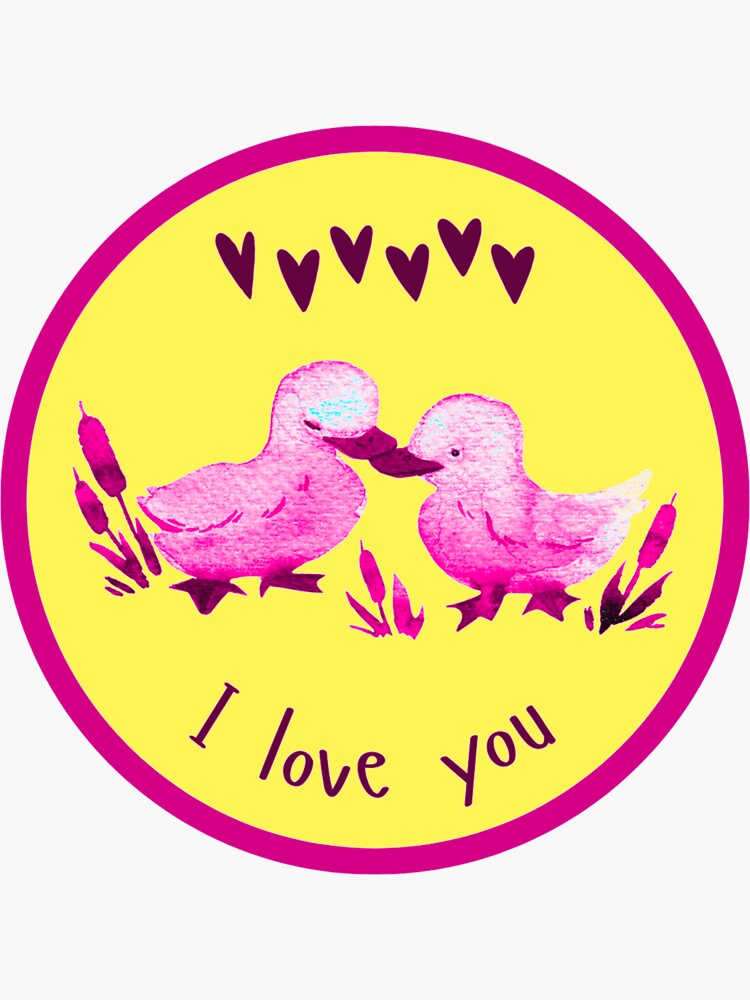 "Cute I Love You Ducks Sticker" Sticker for Sale by NovarGale | Redbubble