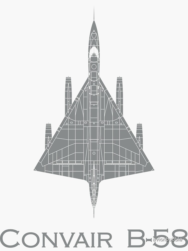 "Convair B-58 Hustler Model Design" Sticker for Sale by avionbubble | Redbubble