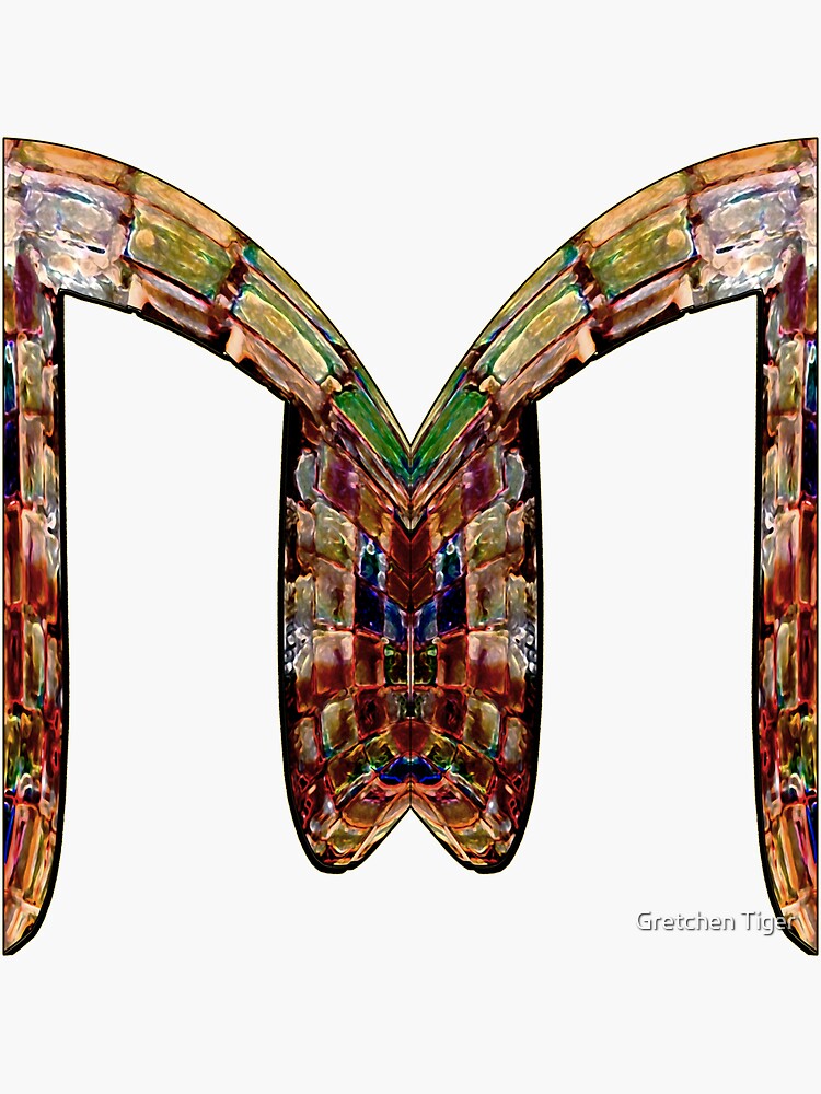 "ALPHABET - Stained Glass Letter "M"" Sticker for Sale by geegeetee11 ...