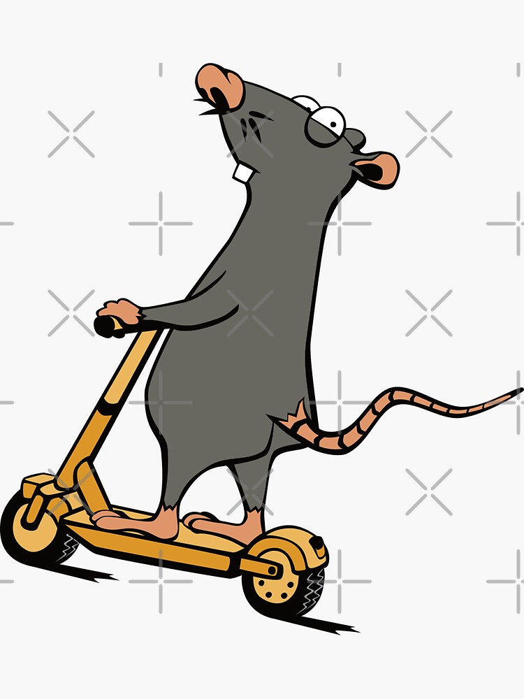 "rat on scooter" Sticker for Sale by Giagzhel | Redbubble