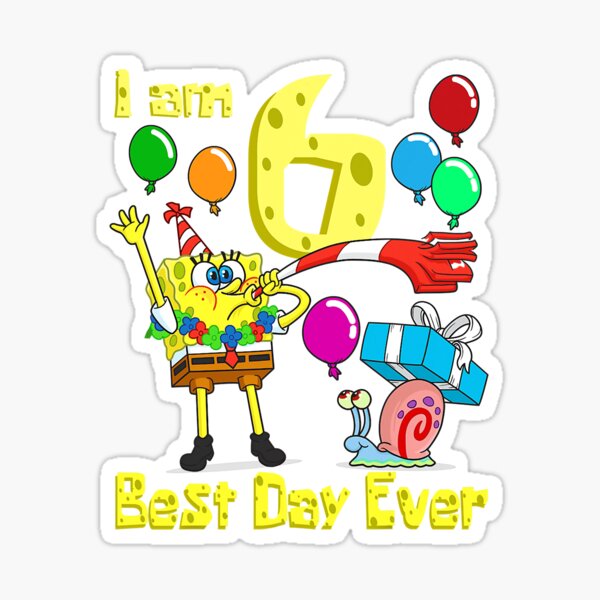 "Mademark x SpongeBob SquarePants - SpongeBob I am 6 Years Old Birthday ...