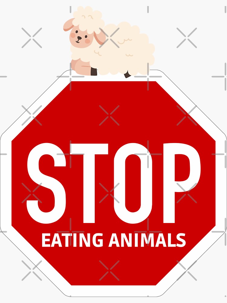 "Stop eating animals" Sticker for Sale by Lauraloris | Redbubble