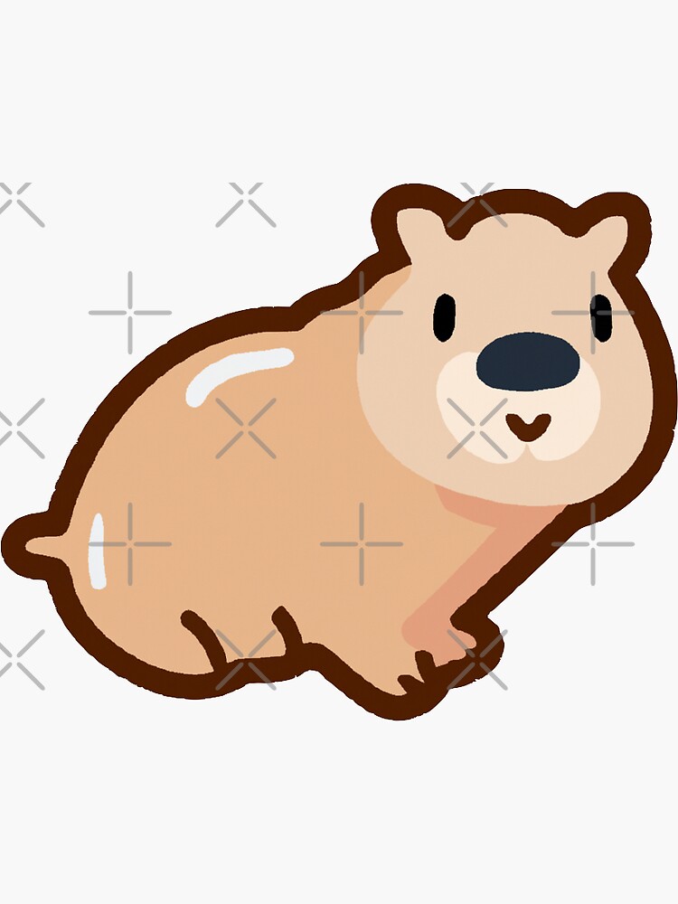 "Cute Capybara Chibi Smiling Illustration" Sticker for Sale by ...