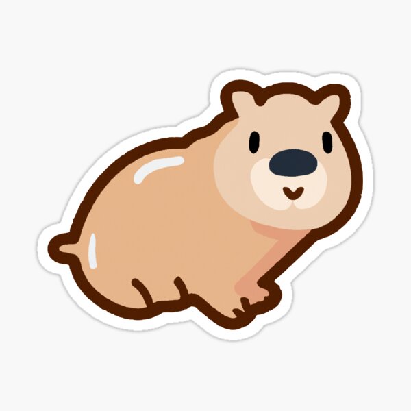 "Cute Capybara Chibi Smiling Illustration" Sticker for Sale by ...