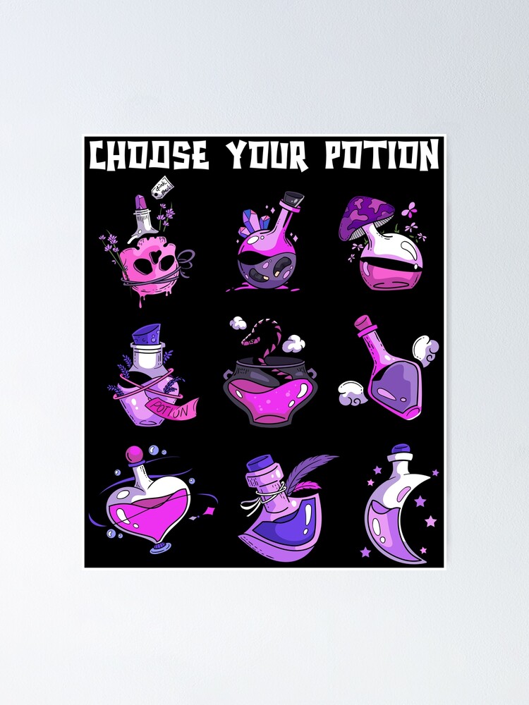 "Choose Your Potion Halloween Party Meme Witch Fun Magic Brew" Poster ...