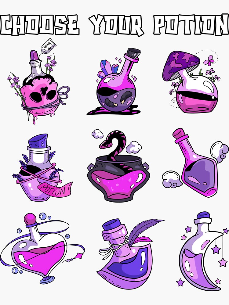 "Choose Your Potion Halloween Party Meme Witch Fun Magic Brew" Sticker ...
