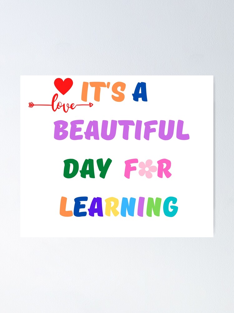 "It's Beautiful Day For Learning Retro Teacher Students Women " Poster ...