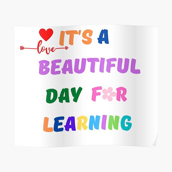 "It's Beautiful Day For Learning Retro Teacher Students Women " Poster ...