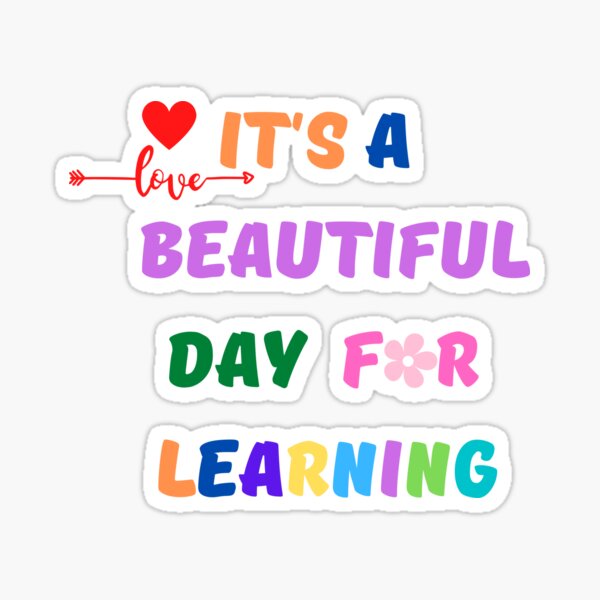 "It's Beautiful Day For Learning Retro Teacher Students Women " Sticker ...