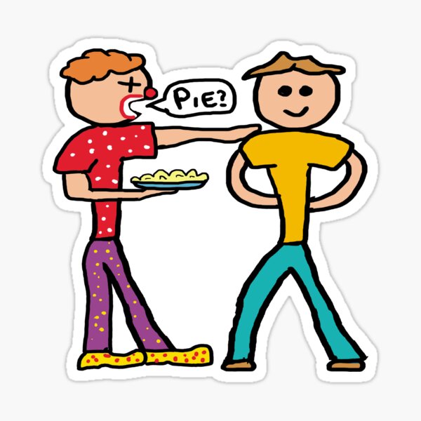 "Custard Pie In The Face" Sticker for Sale by Mark-Ewbie | Redbubble
