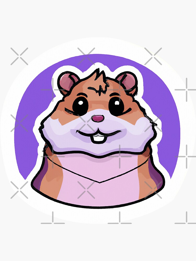 "Cute Chibi Hamster in Purple Hoodie Illustration" Sticker for Sale by ...