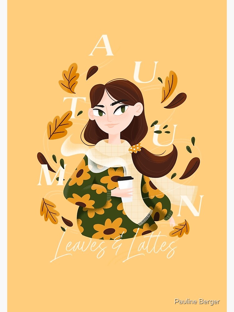 Welcome Autumn Leaves And Lattes Poster For Sale By Paulineberger Redbubble