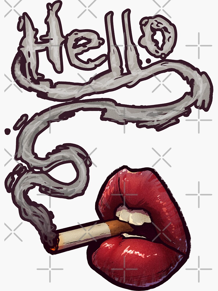 "Smoking Hot Hello" Sticker for Sale by OssuanArt | Redbubble