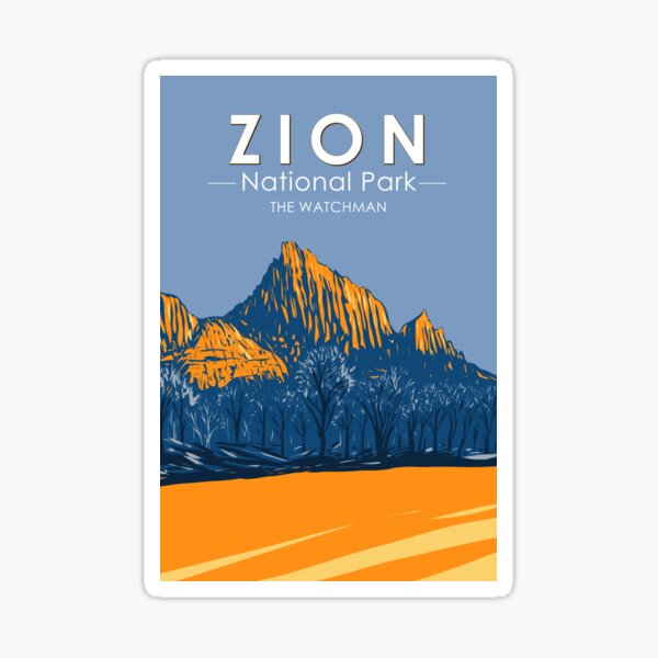 "Zion National Park Utah The Watchman Vintage" Sticker for Sale by ...