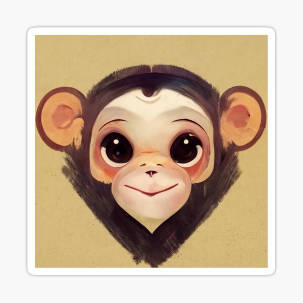 "Cute Monkey Face" Sticker for Sale by ShirtifyOk | Redbubble