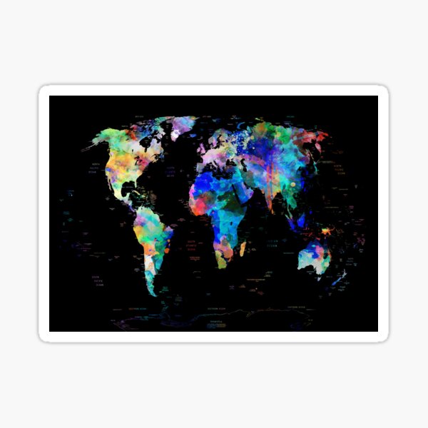 "world map" Sticker for Sale by BekimART | Redbubble