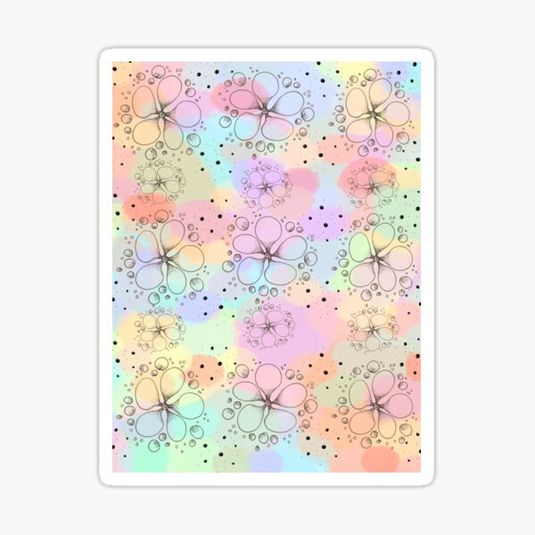 "Bubble Flowers" Sticker for Sale by Unlocked-Art | Redbubble
