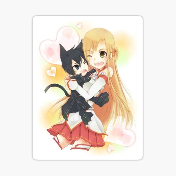 "Asuna & Kirito Cat" Sticker for Sale by FriendsLove | Redbubble