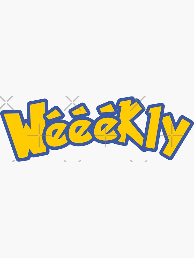 "Weeekly Pokéfont yellow" Sticker for Sale by AliffStudio | Redbubble