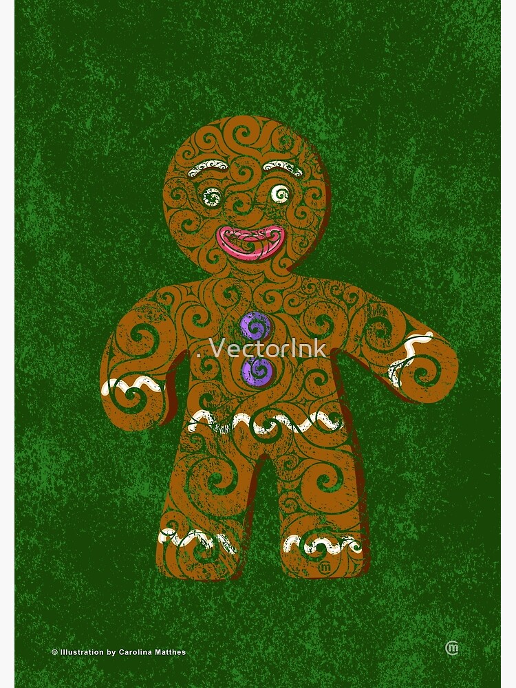 "Swirly Gingerbread Man" Poster by CarolinaMatthes | Redbubble