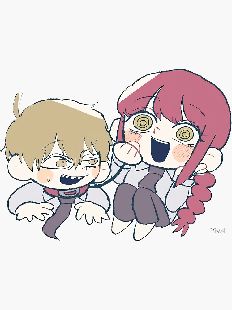"Makima chain Denji Chibi" Sticker for Sale by Yivel | Redbubble