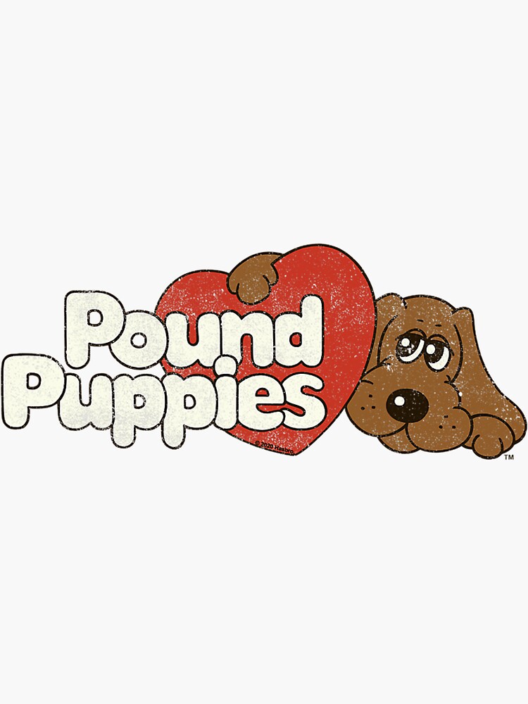 "Pound Puppies Vintage Logo" Sticker for Sale by necessarygoodby ...