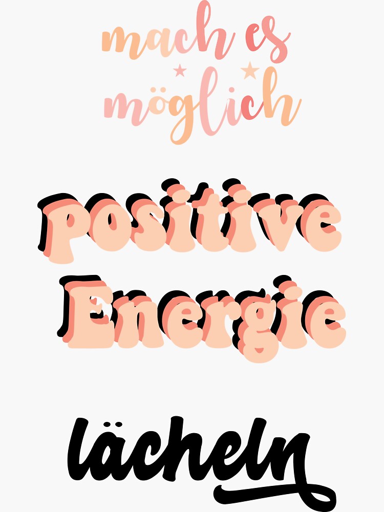 "german language motivational positive quotes pack" Sticker for Sale by ...