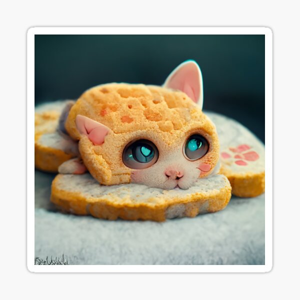 "Cat Making Biscuits" Sticker for Sale by panasun | Redbubble
