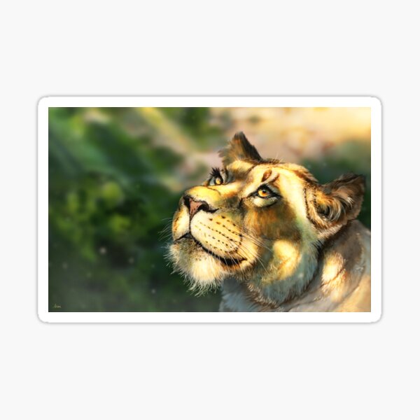 "Luna the Lioness" Sticker for Sale by alandodrawing | Redbubble