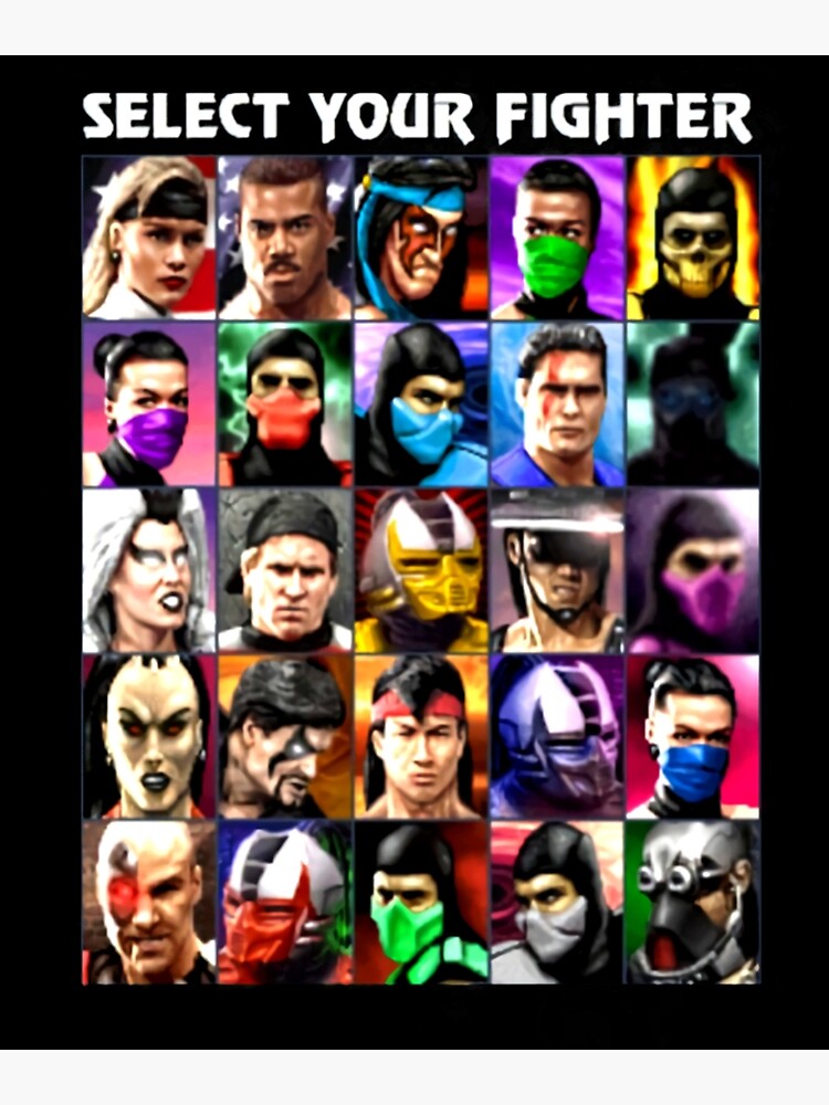 "Select Your Fighter UMK3 Mortal Kombat Black-Navy for Men-Women ...