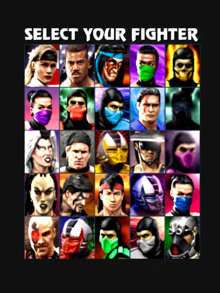 "Select Your Fighter UMK3 Mortal Kombat Black-Navy for Men-Women ...