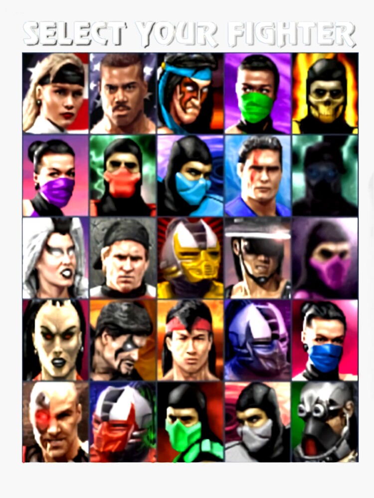 "Select Your Fighter UMK3 Mortal Kombat Black-Navy for Men-Women ...