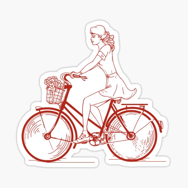 "Girl Riding Bike" Sticker for Sale by Ghizlane08 | Redbubble