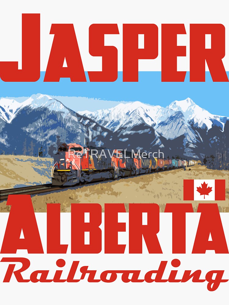 "Jasper Alberta Railroading" Sticker for Sale by ReTRAVELMerch | Redbubble