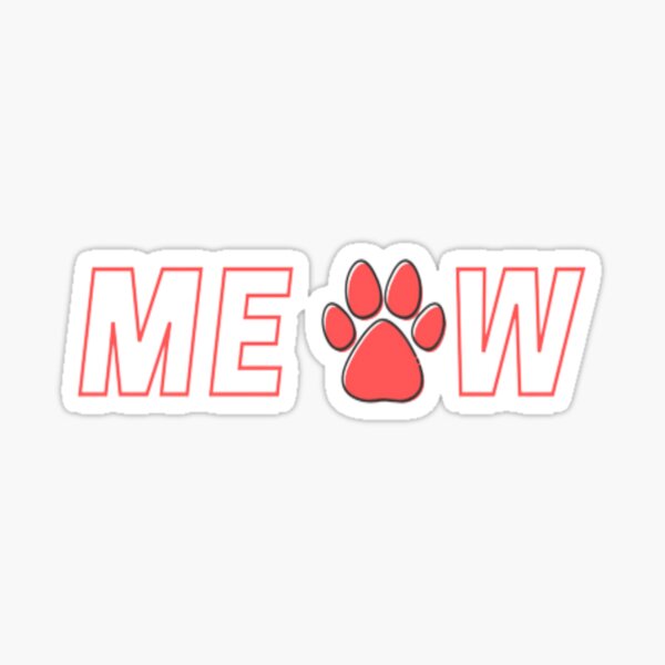 "Meow !" Sticker for Sale by DesignLanding | Redbubble