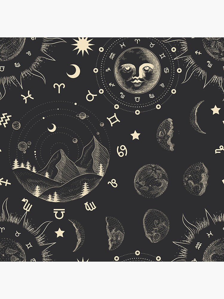 "Astral Plane Constellation Mythology Zodiacs Pattern" Sticker for Sale ...