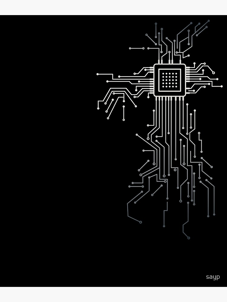 PCB Circuit Boards Layout CPU Heart Computer Admin Nerd Premium Matte Vertical Poster Designed ...