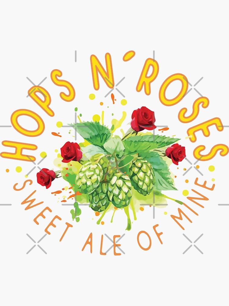 Pegatina «HOPS N´ ROSES - ALE DULCE DE MÍA» de KaizenGeist | Redbubble