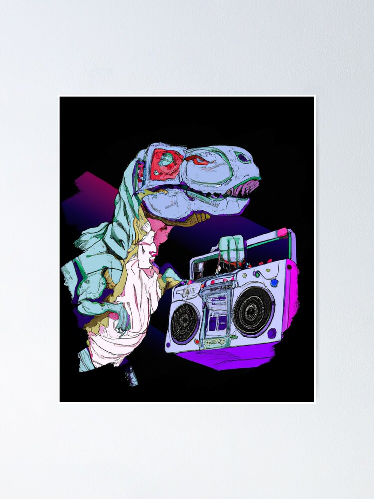 "T Rex Dinosaur Boombox Stereo Techno Tyrannosaurus Rex DJ Music ...