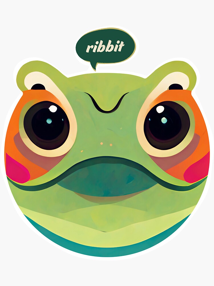 "Cute frog saying "ribbit"" Sticker for Sale by MadSwellDesigns | Redbubble