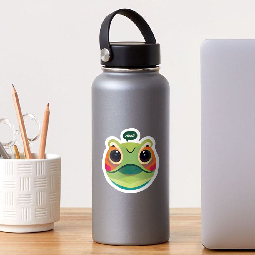"Cute frog saying "ribbit"" Sticker for Sale by MadSwellDesigns | Redbubble