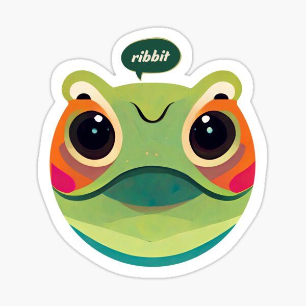 "Cute frog saying "ribbit"" Sticker for Sale by MadSwellDesigns | Redbubble