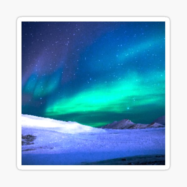 "Aurora Borealis- Earth's Atmospheric Light Show (Glow)" Sticker for ...